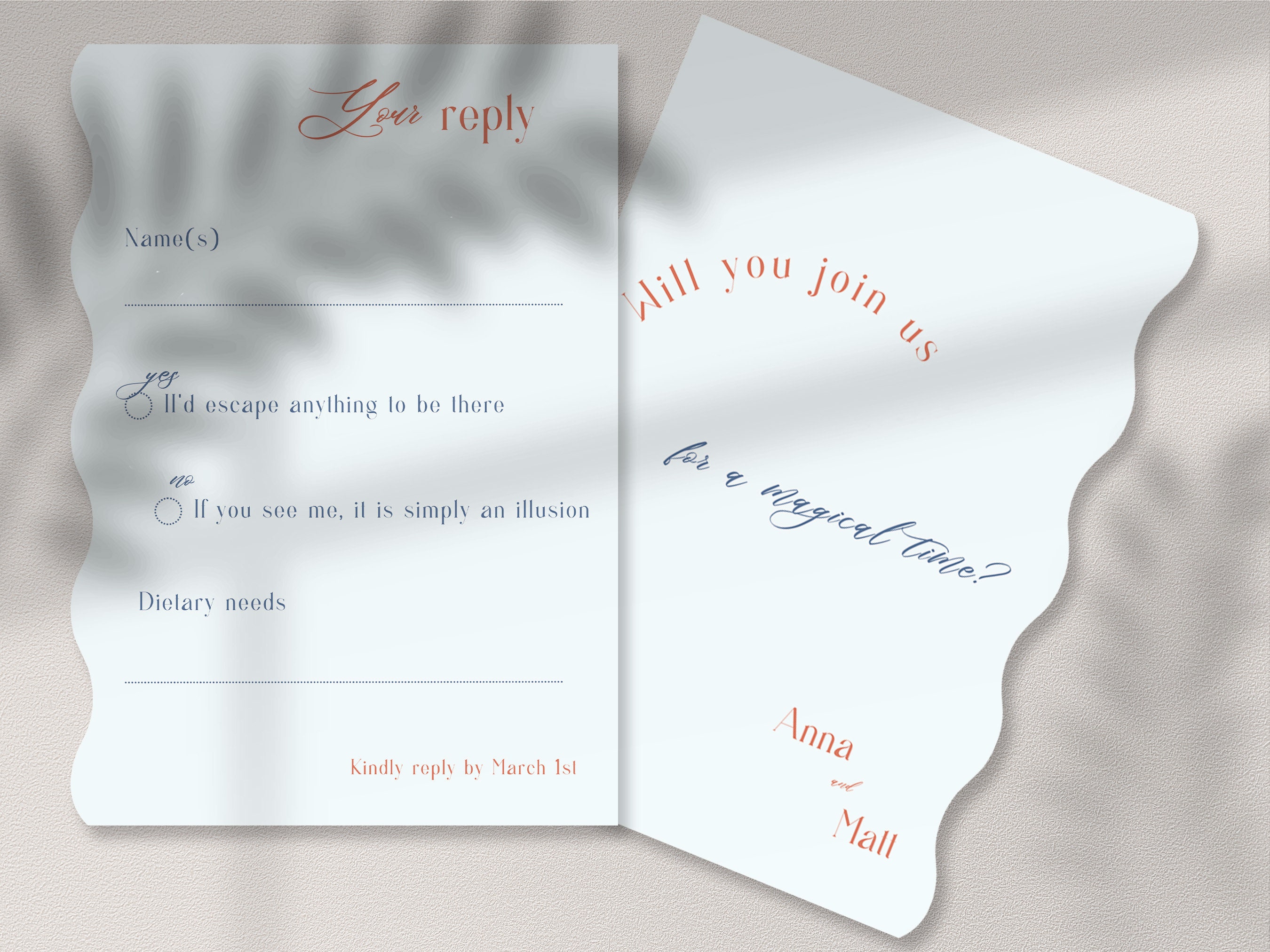 Wedding Invitation Suite With Poems Orange Wedding Stationary Sunset ...