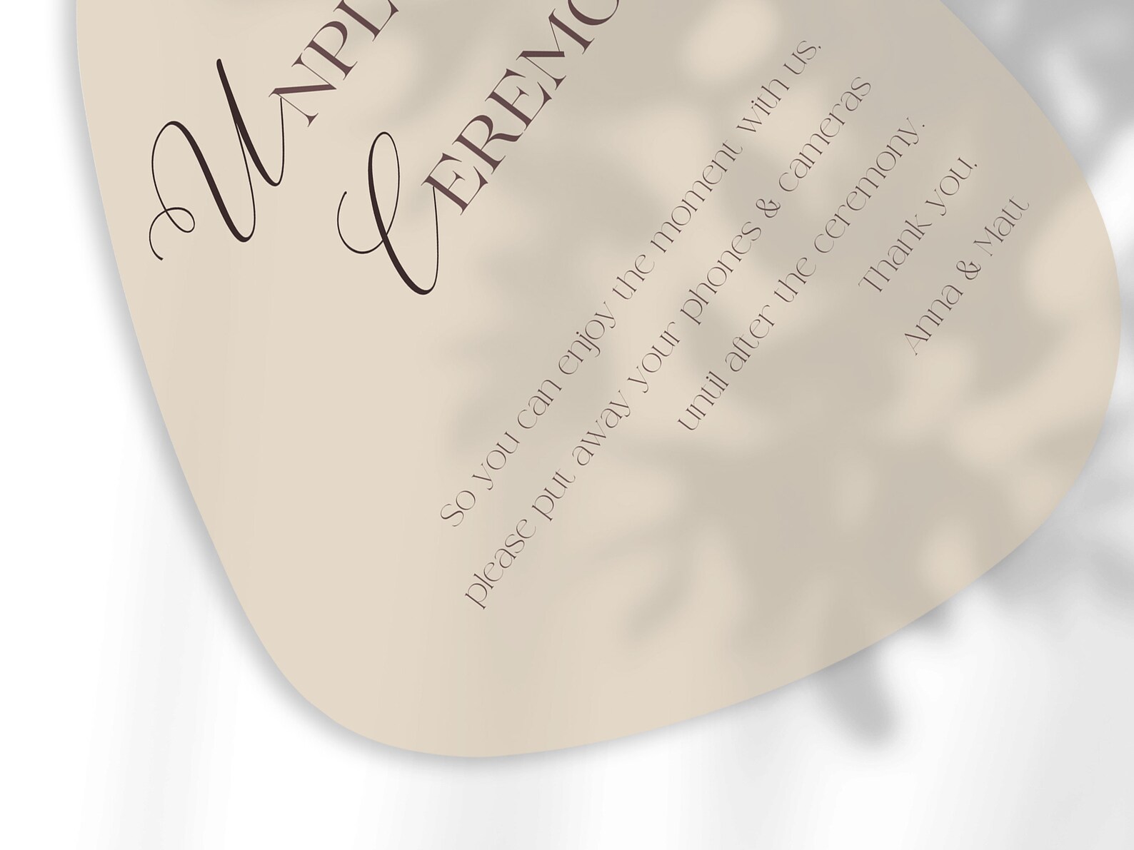 Wedding Unplugged Ceremony Sign Boho Wedding Sign Modern Pebble Unplugged Sign Beige Unplugged ...