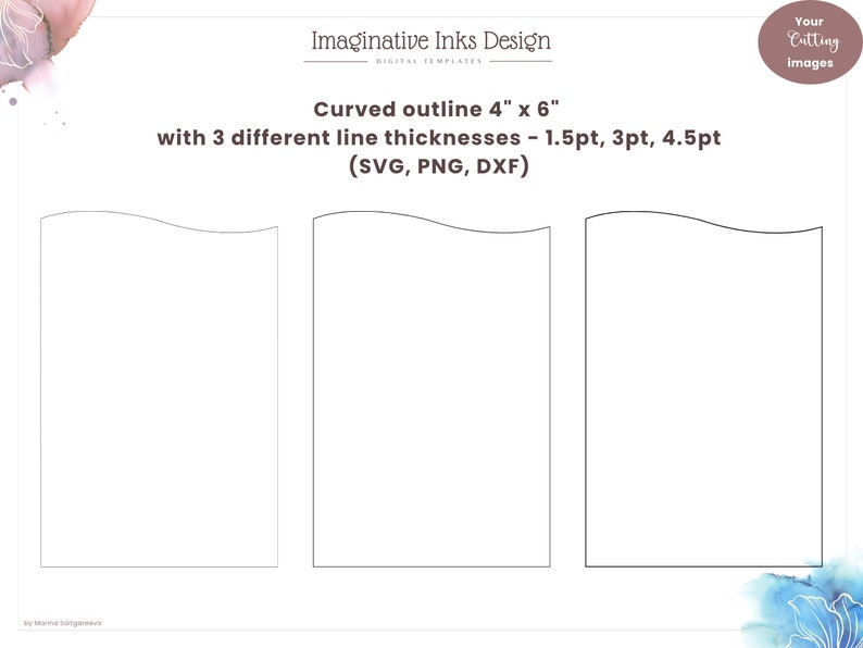 Forma curva SVG y contorno curvo SVG, archivos de corte Boho SVG, png ...