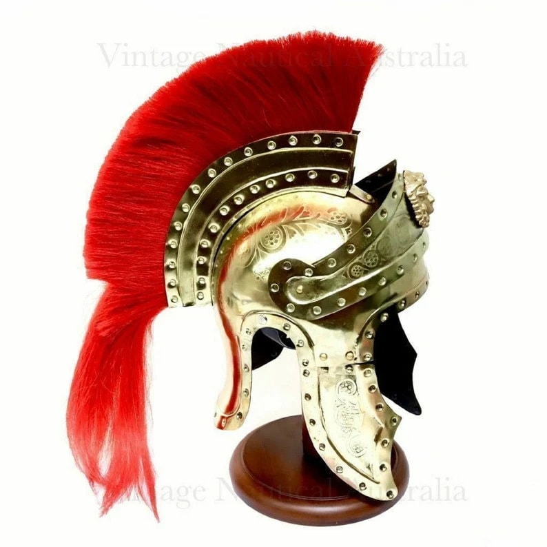 Roman Helmets Armor Crusaders Helmet Adult Wearable Helmet Golden Roman ...