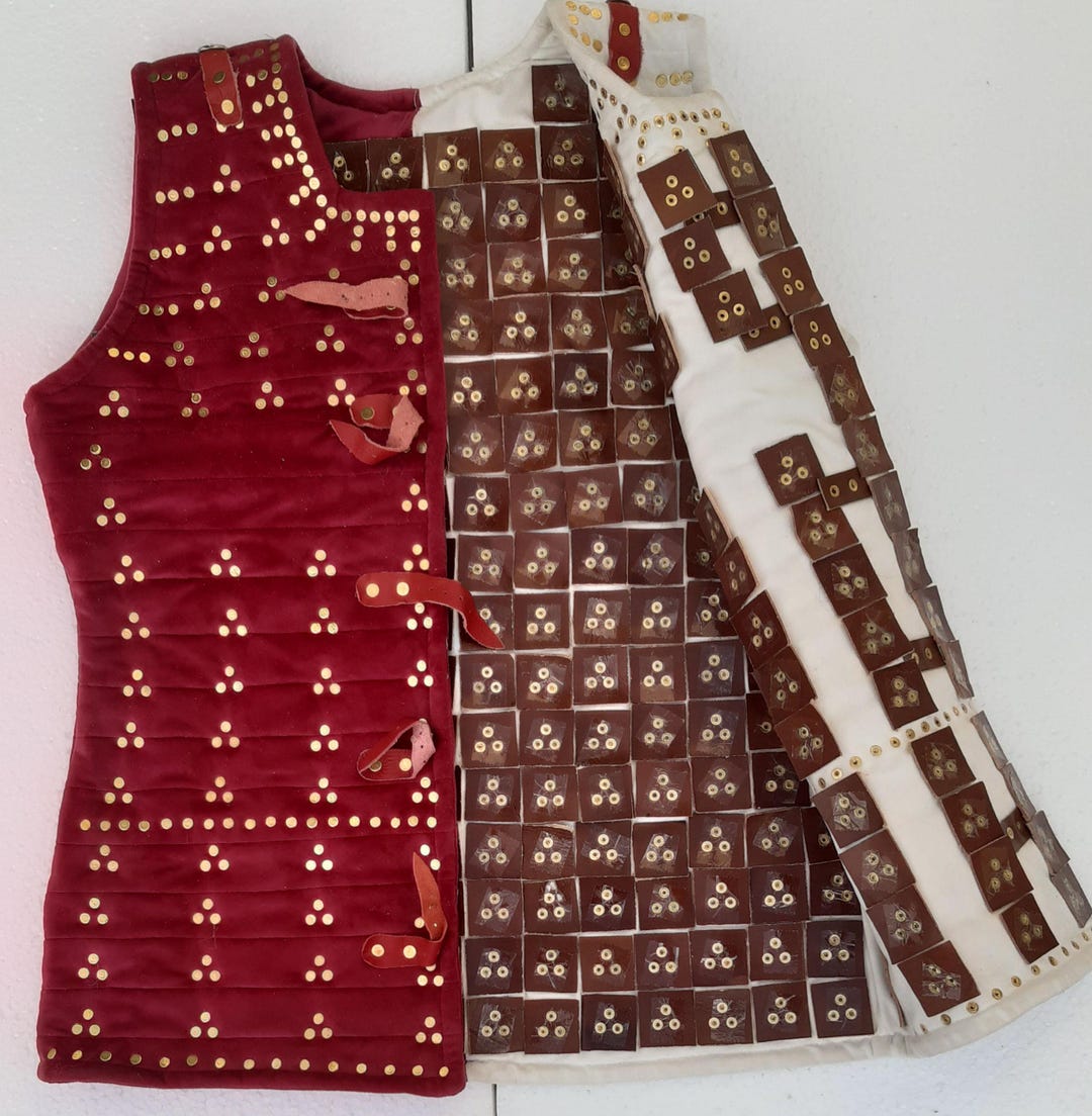 Handmade Velvet Brigandine Gambeson Armor: Real Leather Straps - Etsy