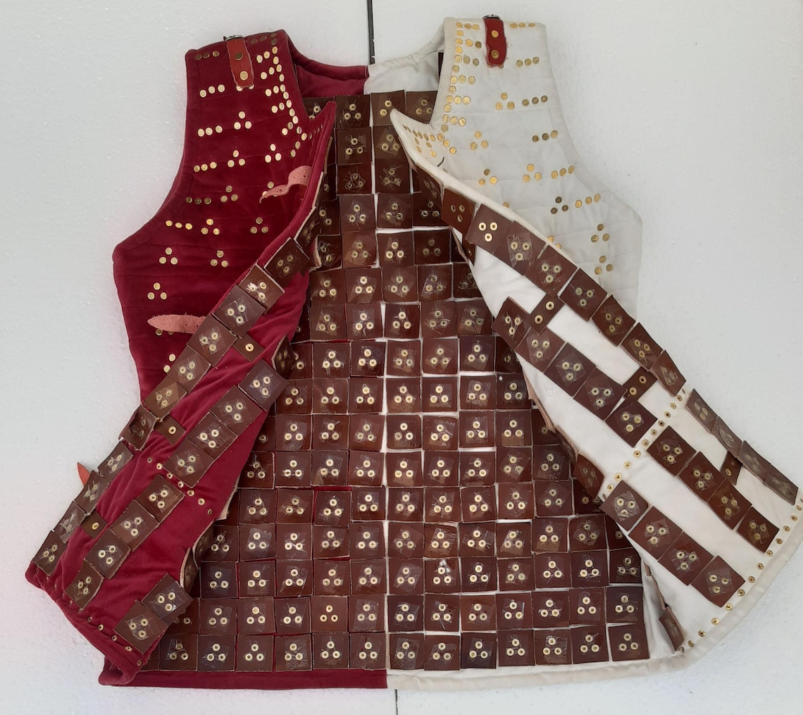 Handmade Velvet Brigandine Gambeson Armor: Real Leather Straps - Etsy