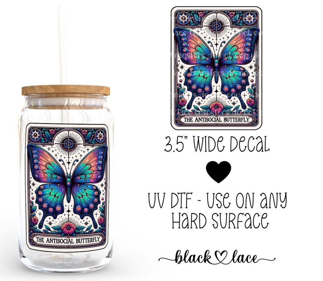 UV DTF Cup Decal | Libby Beer Can Glass 16oz | the Antisocial Butterfly ...