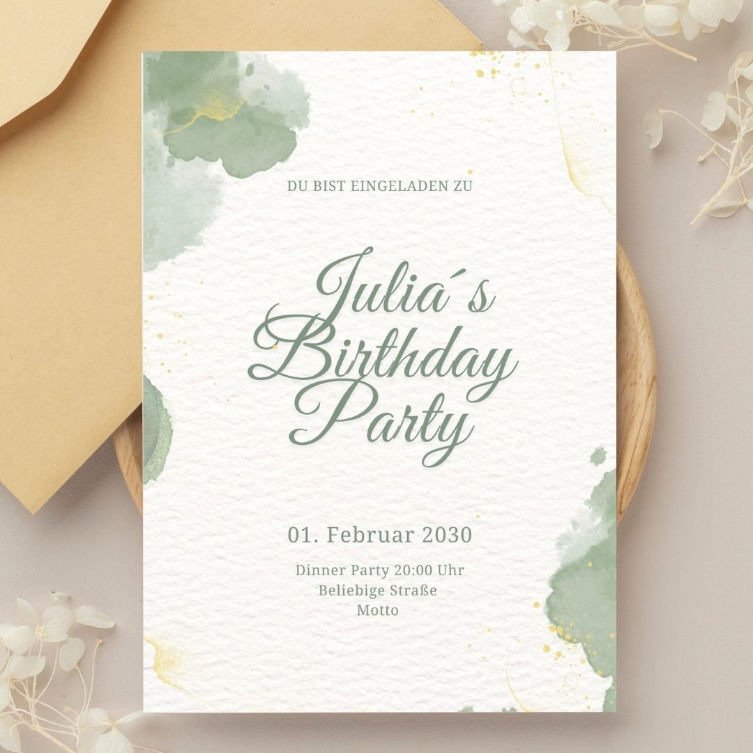 Birthday Party Invitation Digital, Editable Template, Modern Birthday ...