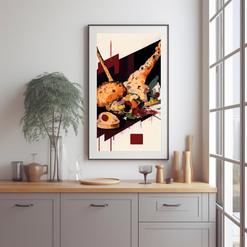 Chicken Joy, Abstract Food Art, Exhibition Poster, Modern Kitchen Art ...