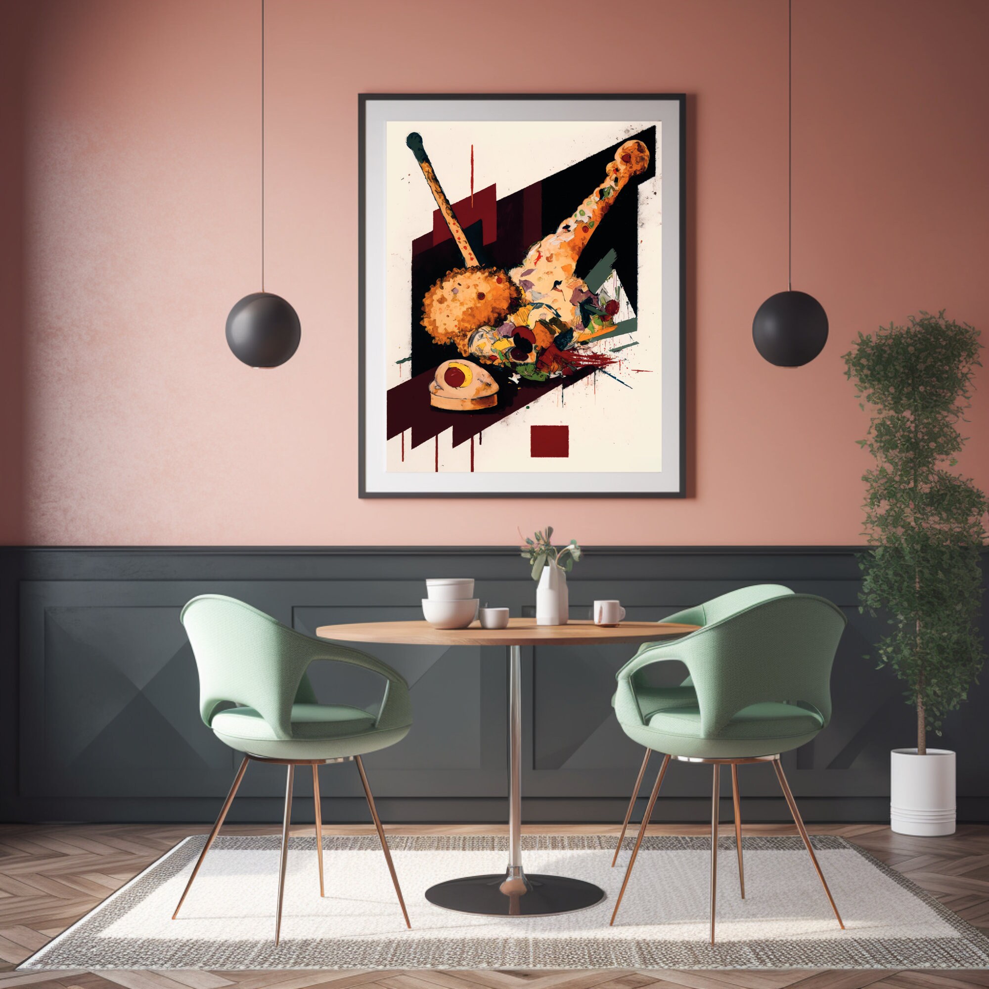 Chicken Joy, Abstract Food Art, Exhibition Poster, Modern Kitchen Art ...