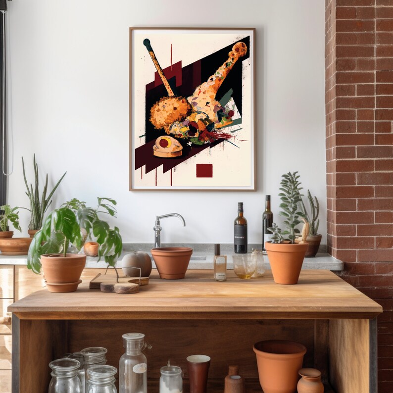 Chicken Joy Abstract Food Art Exhibition Poster Modern - Etsy