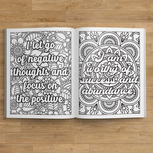 Adult Coloring Book Motivational Quotes downloadable PDF - Etsy