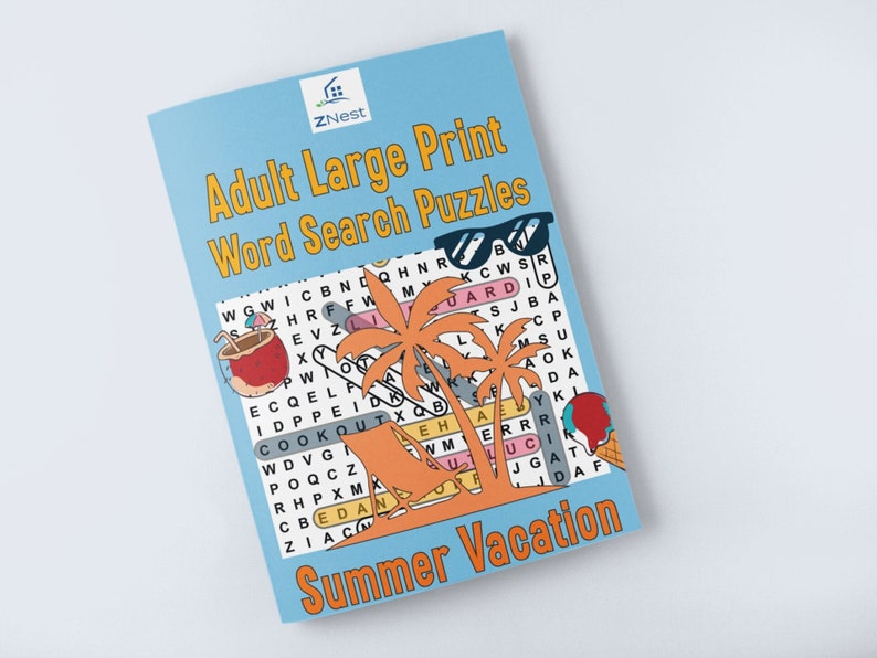 Adult Large Print Word Search Puzzle Summer Vacation - Etsy