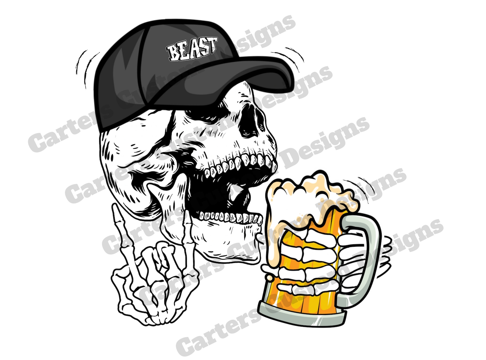 Drinking Skull; Rock Skull; Beer Skull; Beer; Mens Shirt; Graphic Tee ...