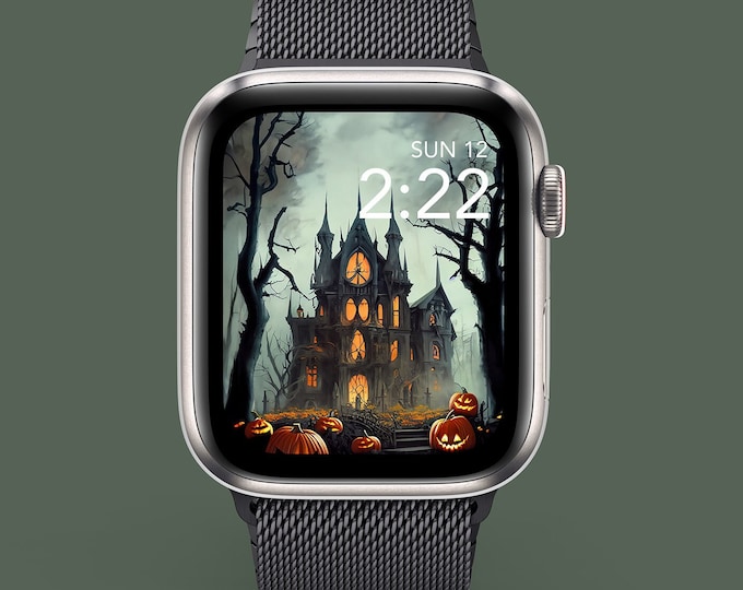 Halloween Spooky Gothic Mansion Apple Watch Wallpaper Smartwatch ...