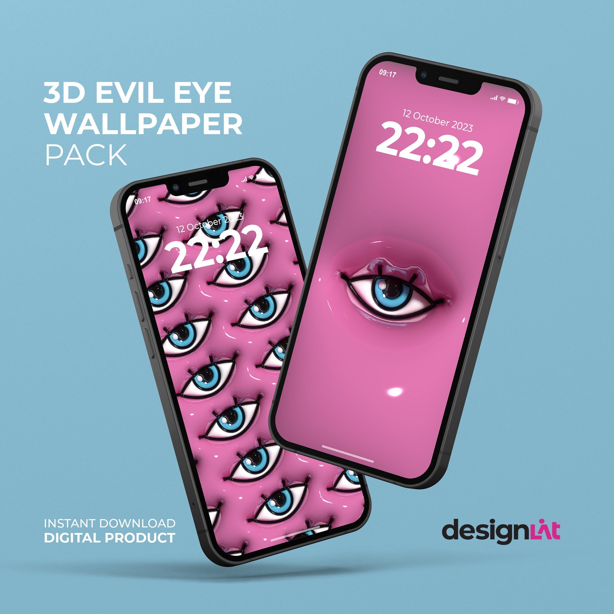 3D Evil Eye Aesthetic Wallpaper for Mobile Phone | Evil Eye Protection ...