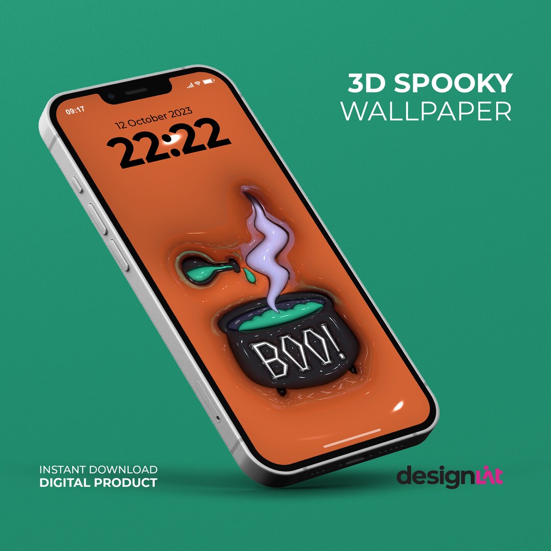 3D Spooky Halloween Boo Phone Wallpaper | 3D Android Ios iPhone Samsung ...