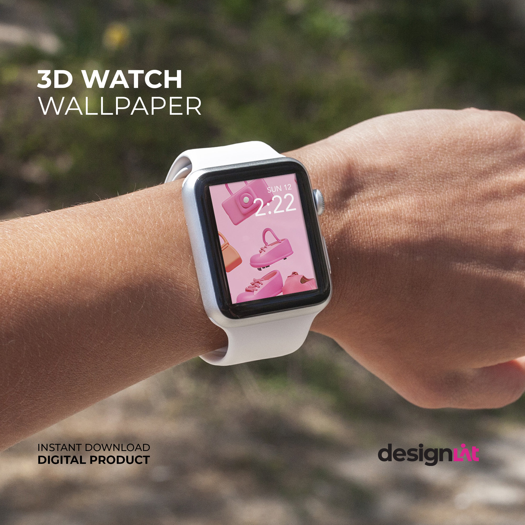 3D Pink Apple Watch Wallpaper 3D Smartwatch Background - Etsy
