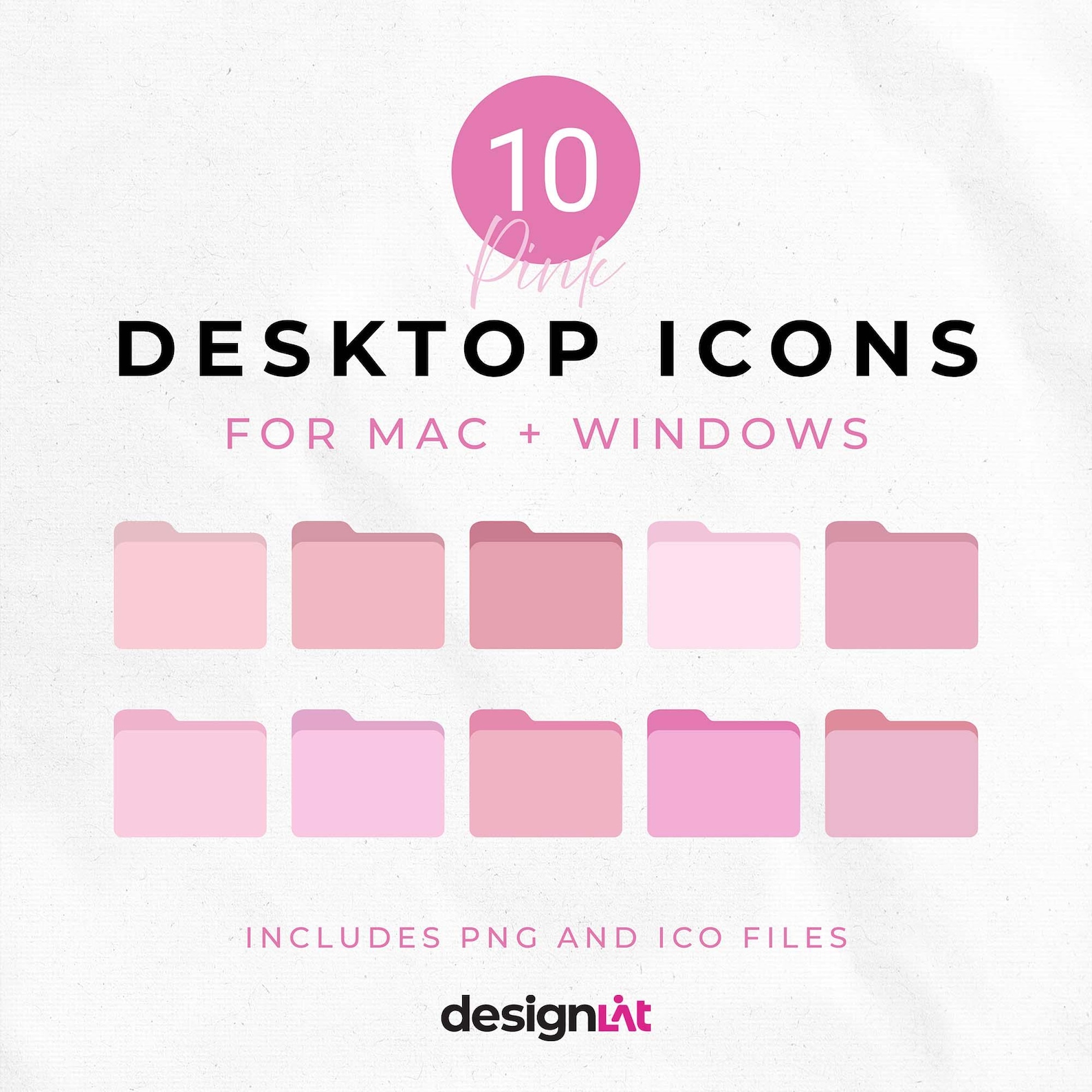 Pink Pastel Aesthetic Folder Icons for Mac & Windows | 10 Soft Pink ...