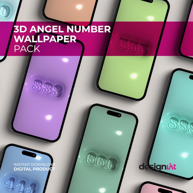 3D Aesthetic Angel Lucky Numbers Wallpaper for Mobile | Samsung ...