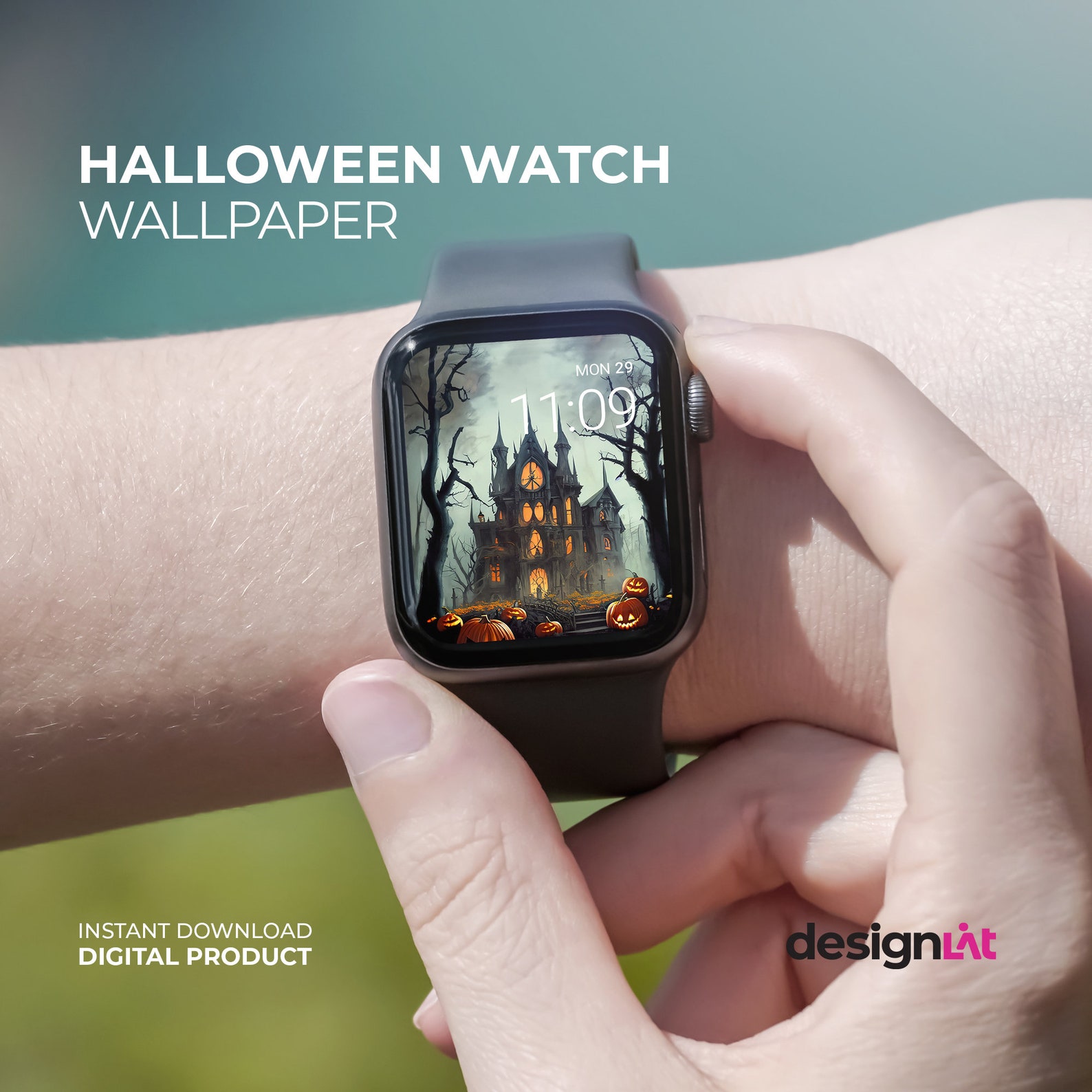 Halloween Spooky Gothic Mansion Apple Watch Wallpaper | Smartwatch ...