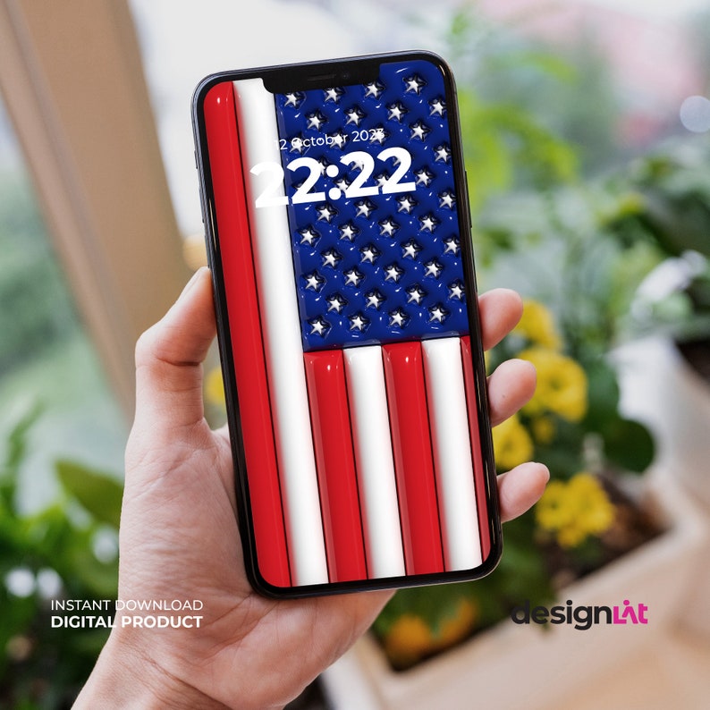 3D Aesthetic USA Flag Mobile Phone Wallpaper | 3D Mobile Android Ios ...