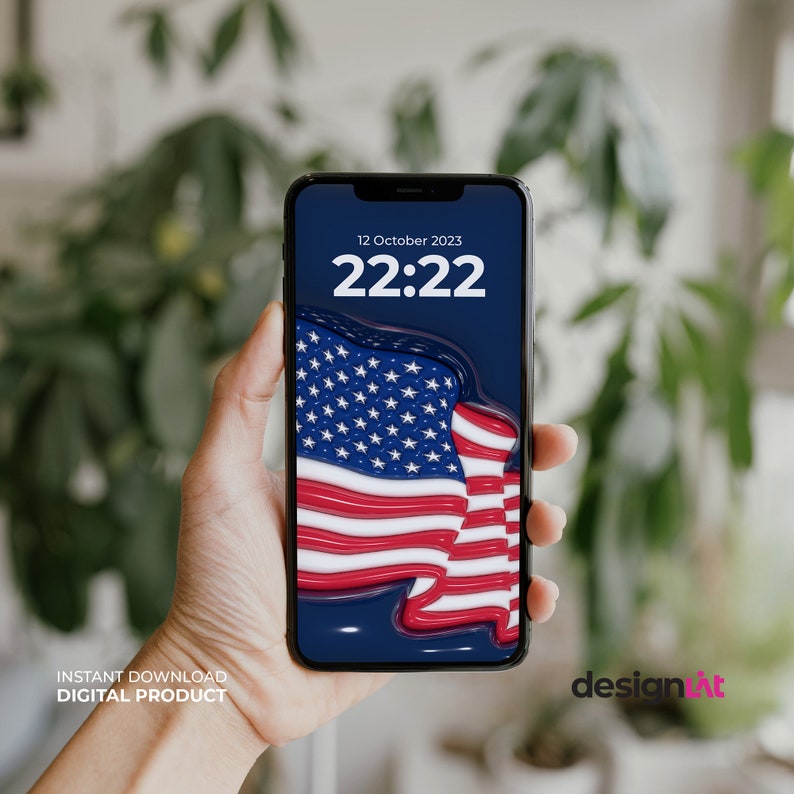 3D Aesthetic USA Flag Mobile Phone Wallpaper | 3D Mobile Android Ios ...