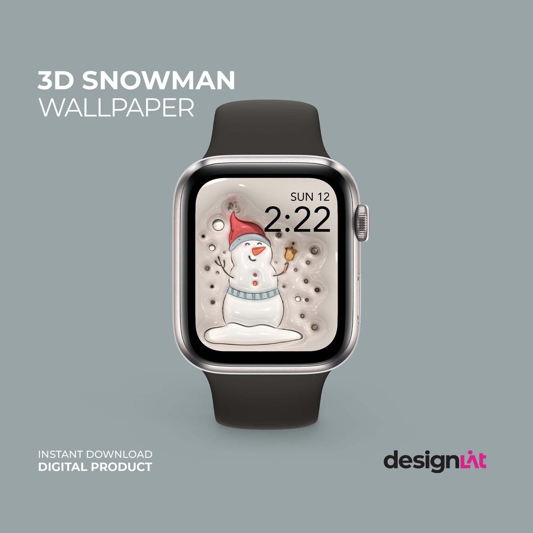 3D Snowman Christmas Watch Wallpaper 3D Xmas Santa 3D Smartwatch ...