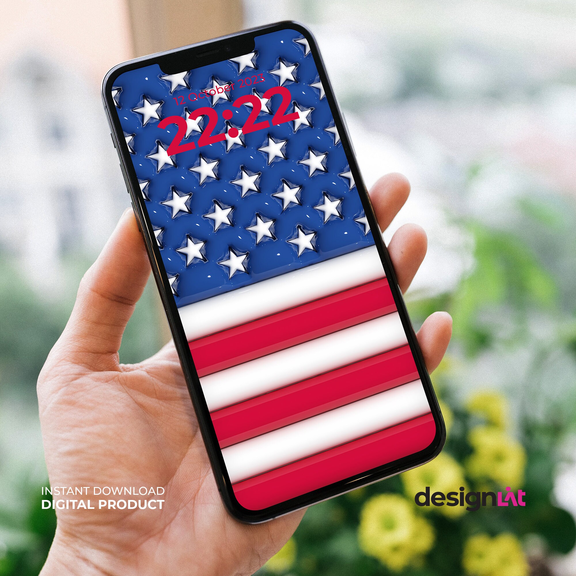 3D Aesthetic USA Flag Mobile Phone Wallpaper | 3D Mobile Android Ios ...