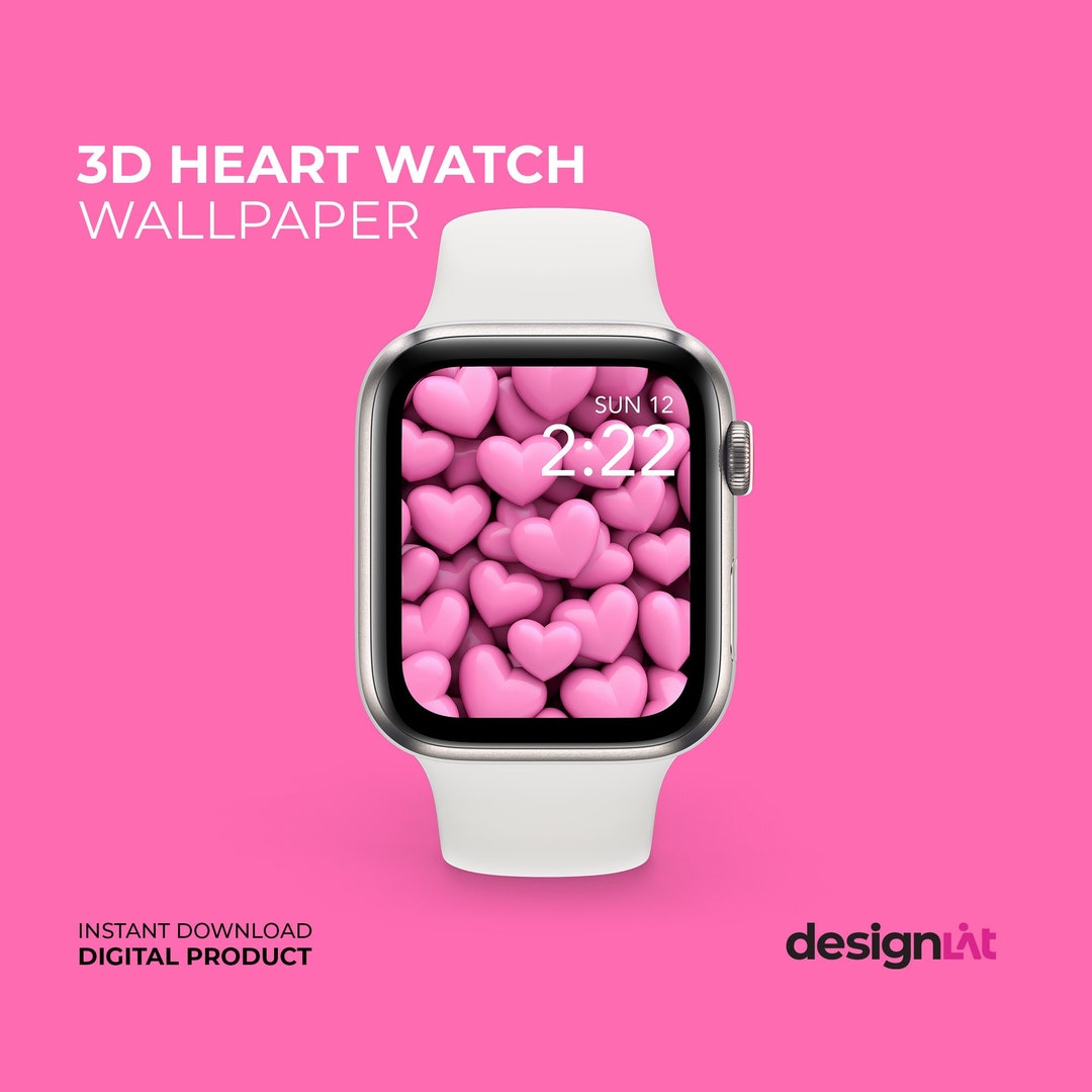 Pink Hearts Watch Wallpaper | Smartwatch Iwatch Background | Lock ...