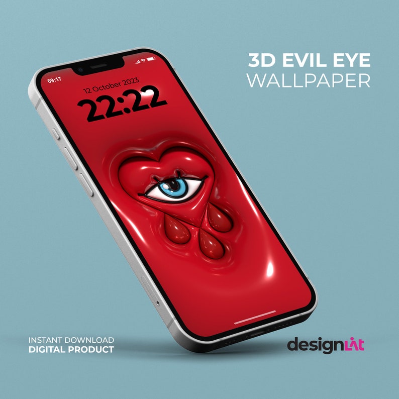 3D Evil Eye Aesthetic Wallpaper for Mobile Phone | 3D Evil Eye ...