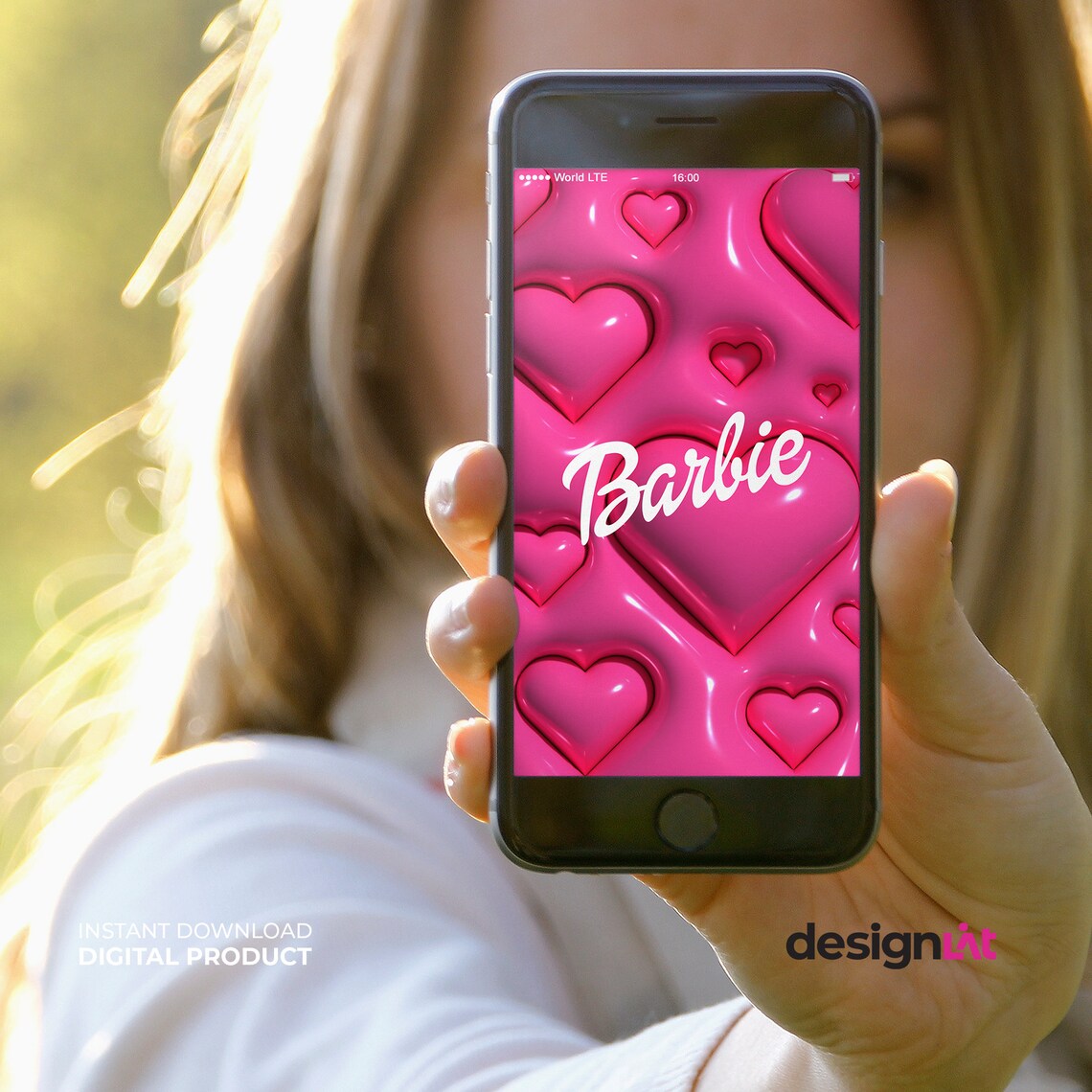 3D Heart Barbie Ken Couple Phone Wallpaper for Mobile Samsung Android ...