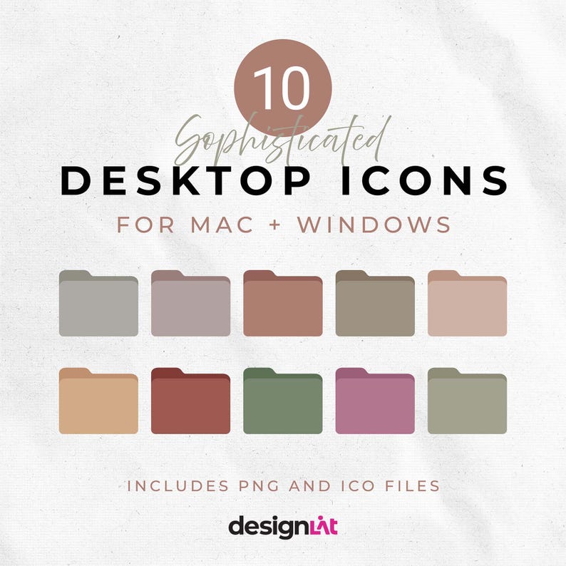 Aesthetic Sophisticated Folder Icons for Mac & Windows 10 Neutral ...