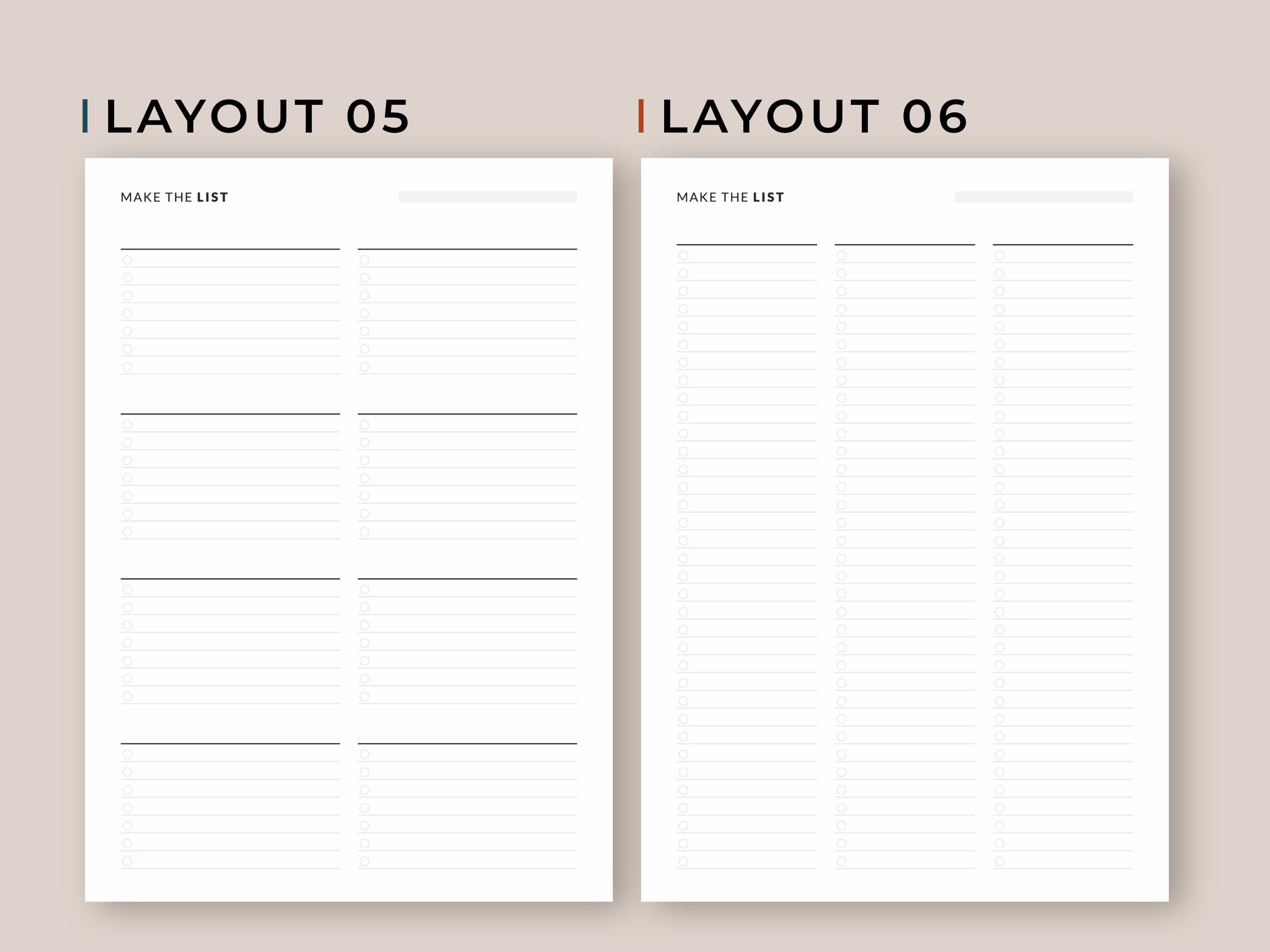 Printable to Do Lists 8 Different Layout Variations A4, US Letter, A5 ...