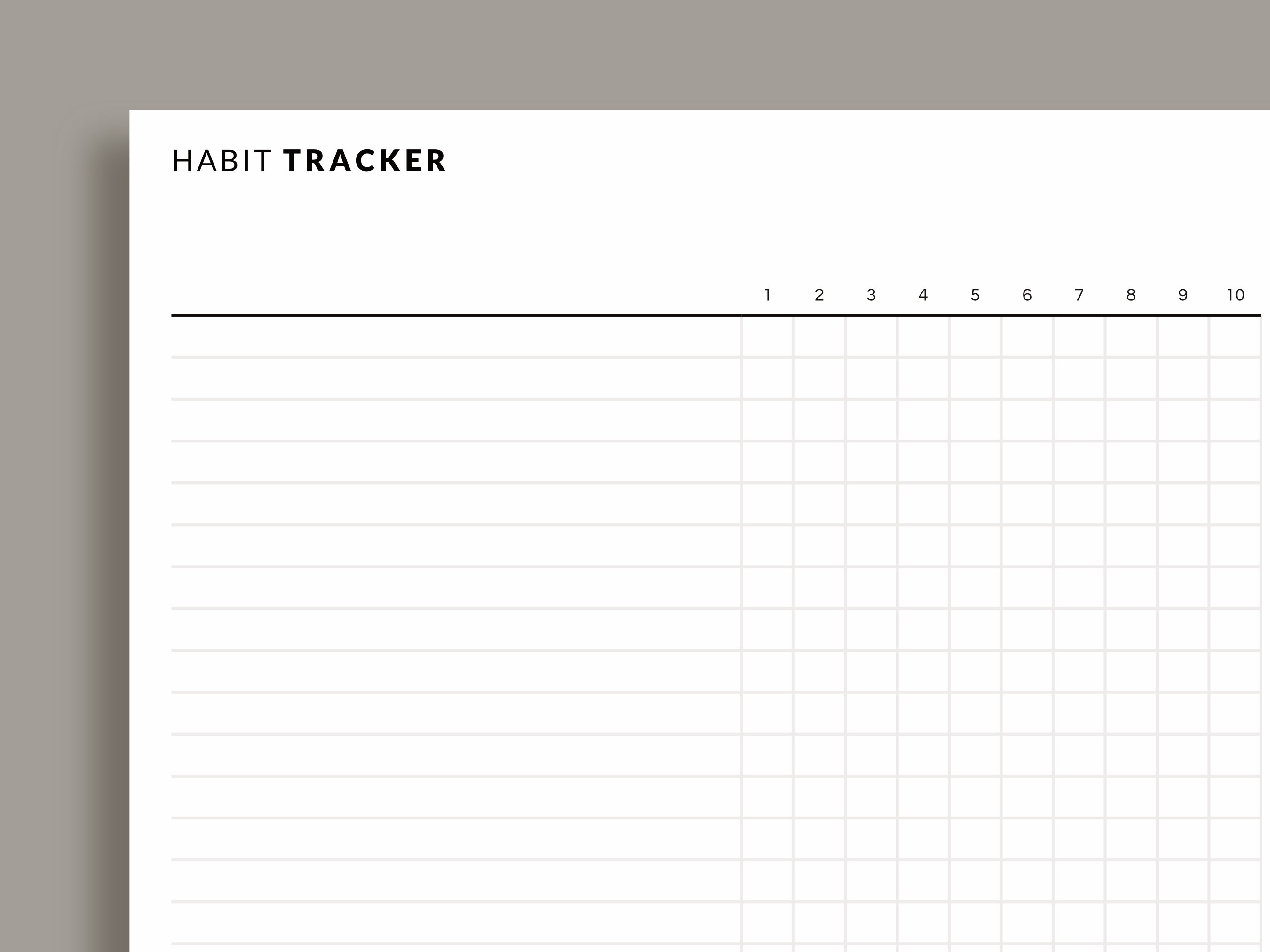 A5 Habit Tracker Printable Inserts Minimalist Planner Full Page Layout ...