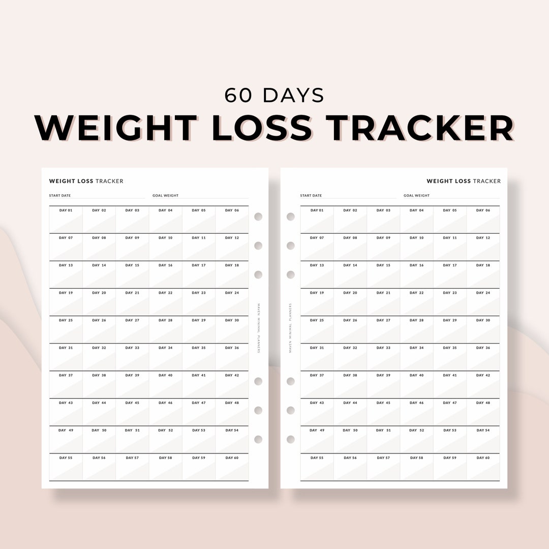 60 Days Weight Loss Tracker, Fitness Goals, Nutrition Diet, Health ...