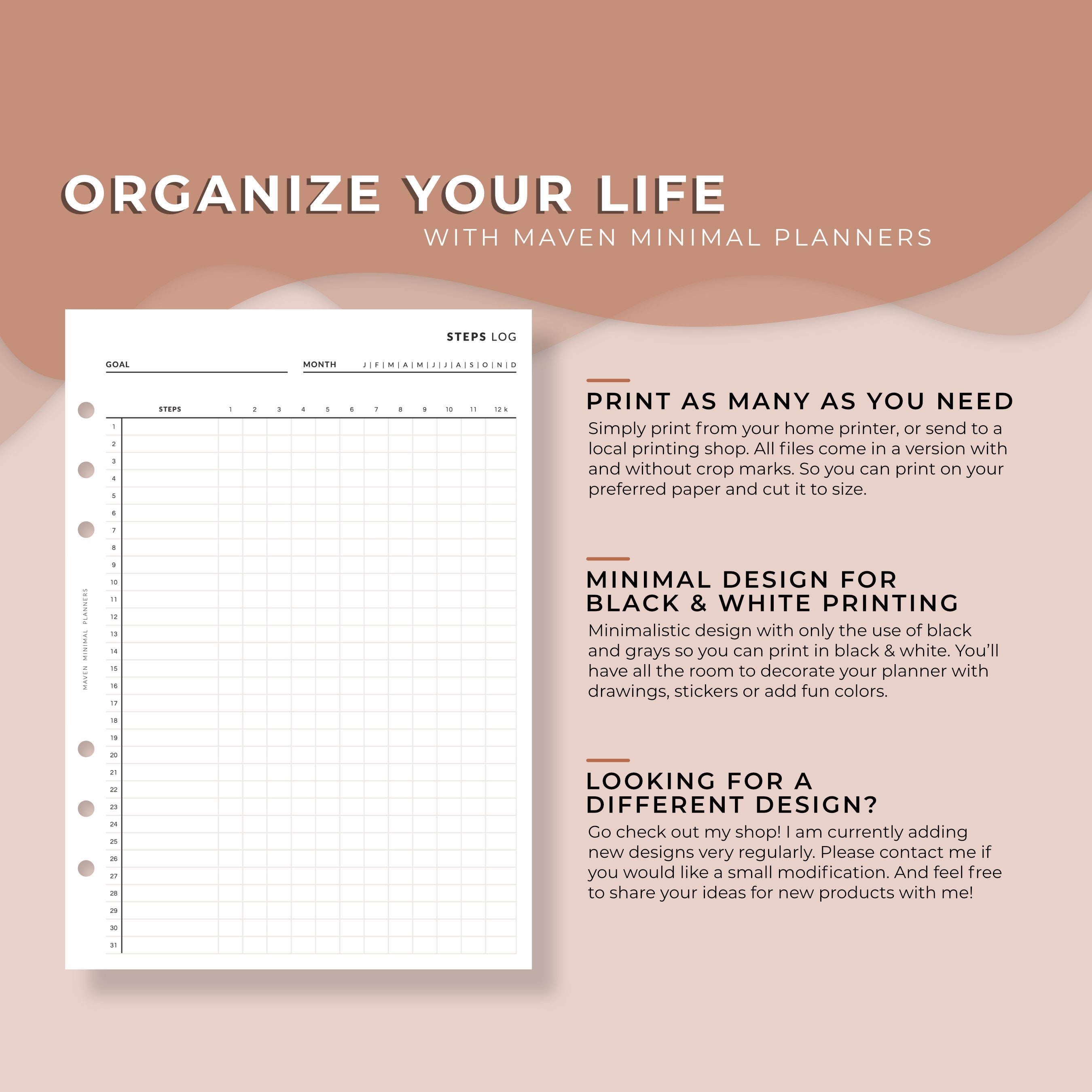 Step Log Printable Insert A5 Format Size Ringbound - Etsy