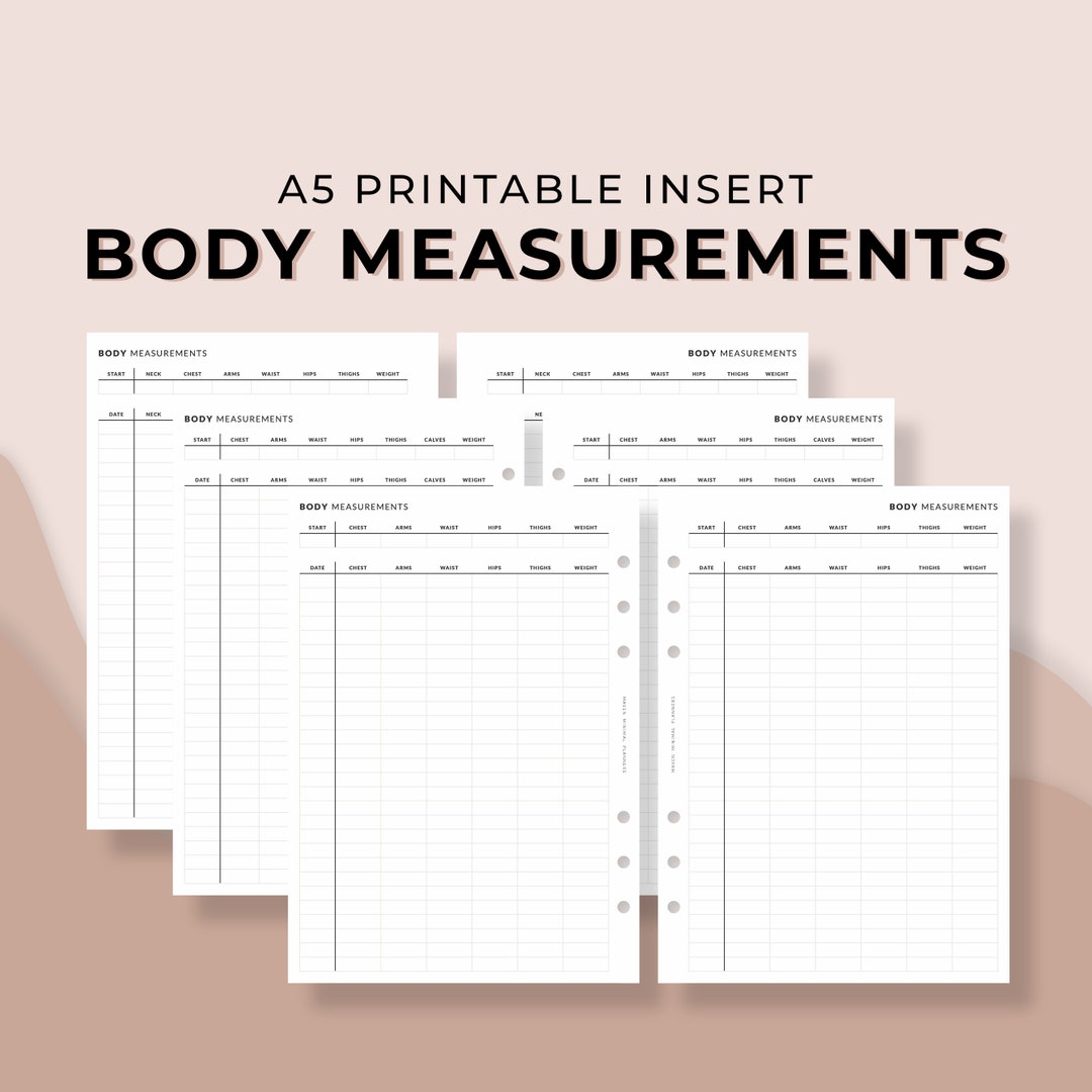 Body Measurements Tracker Printable Planner Inserts - Etsy