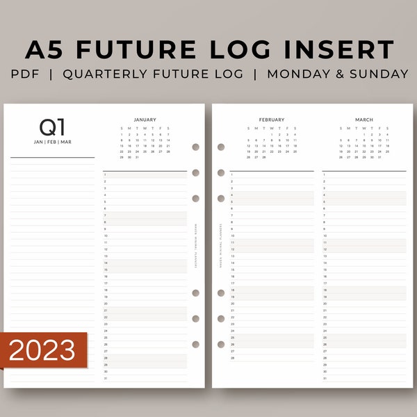 Printable Future Log 2023 - Etsy
