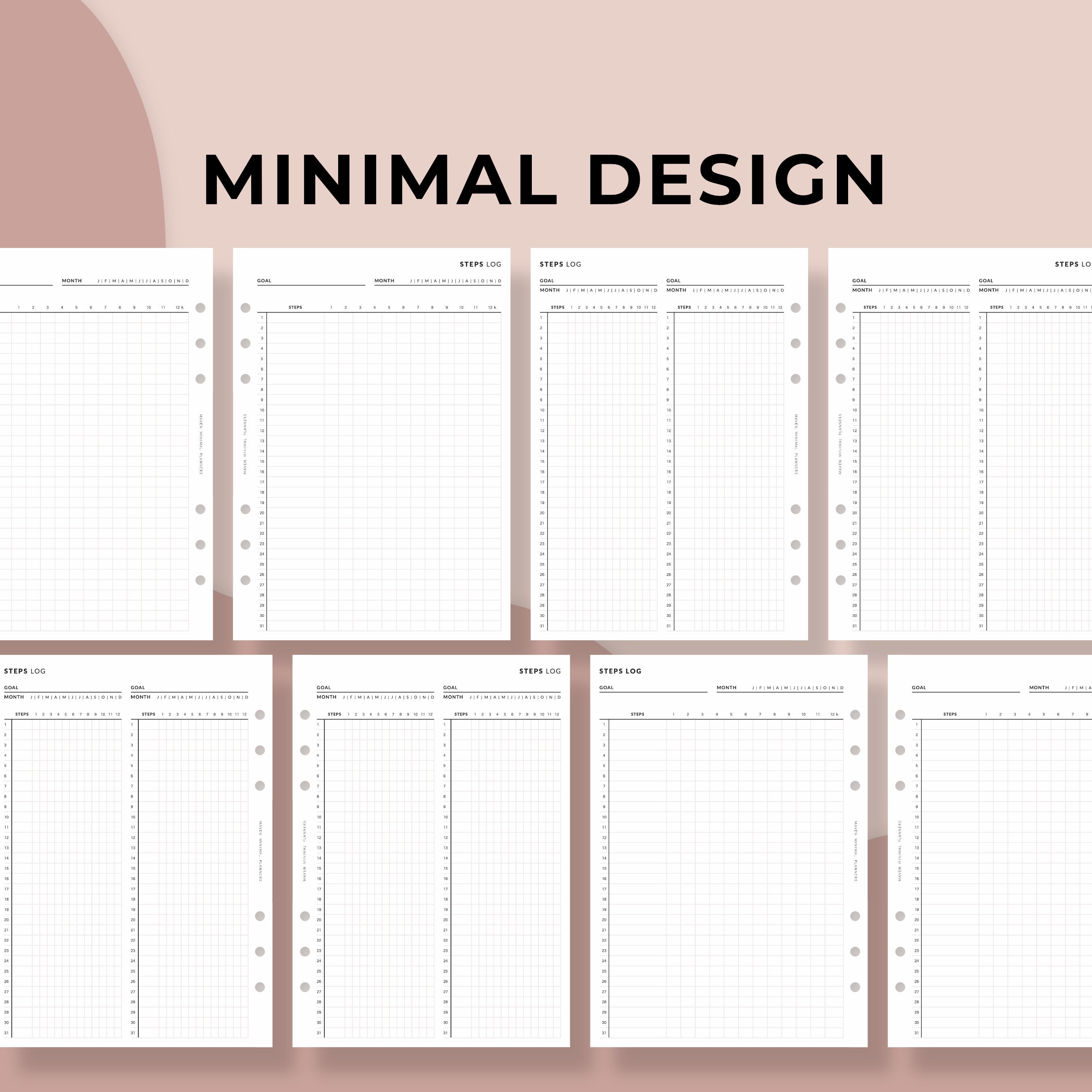 Step Log Printable Insert A5 Format Size Ringbound - Etsy