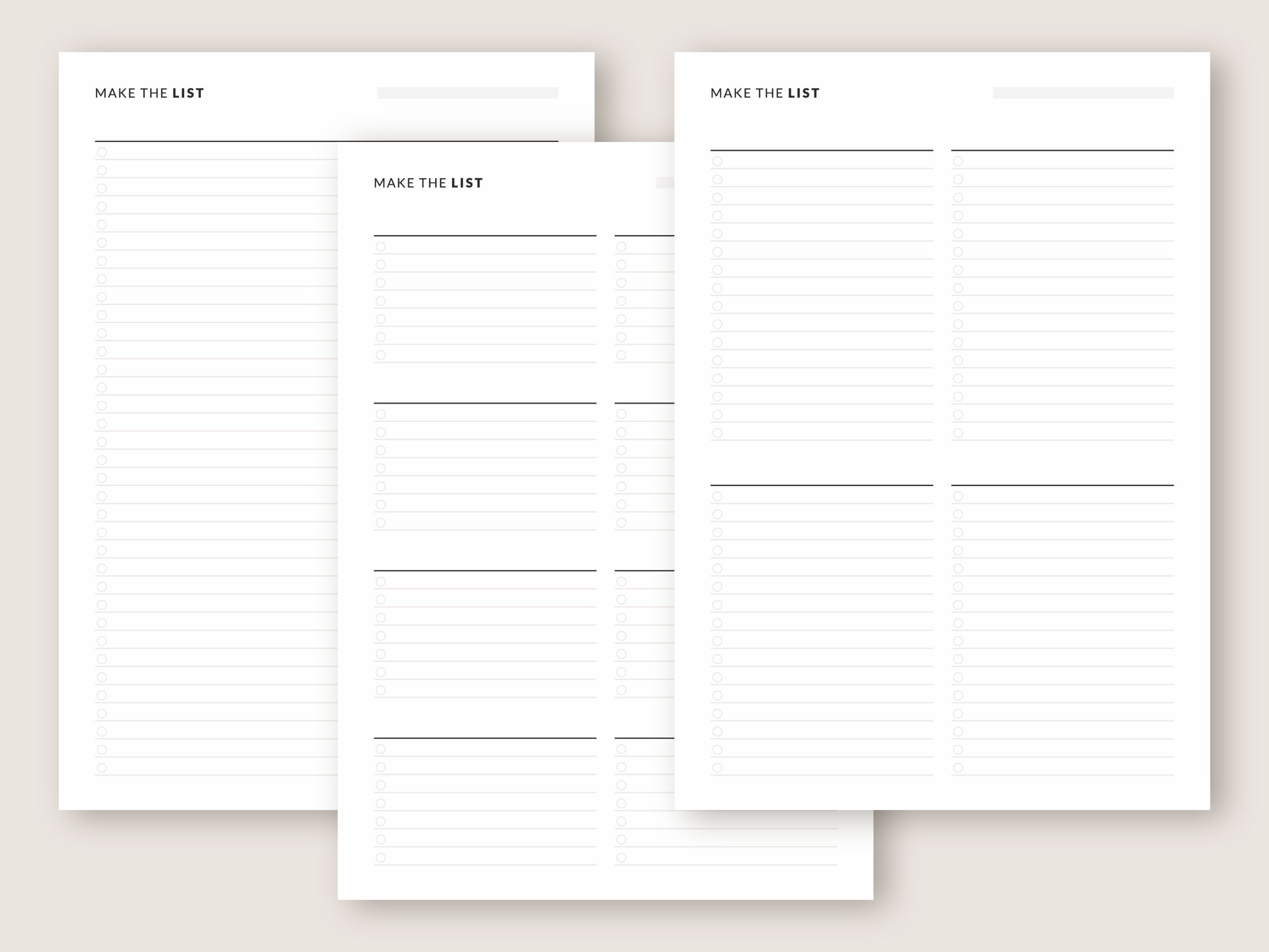 Printable to Do Lists 8 Different Layout Variations A4, US Letter, A5 ...