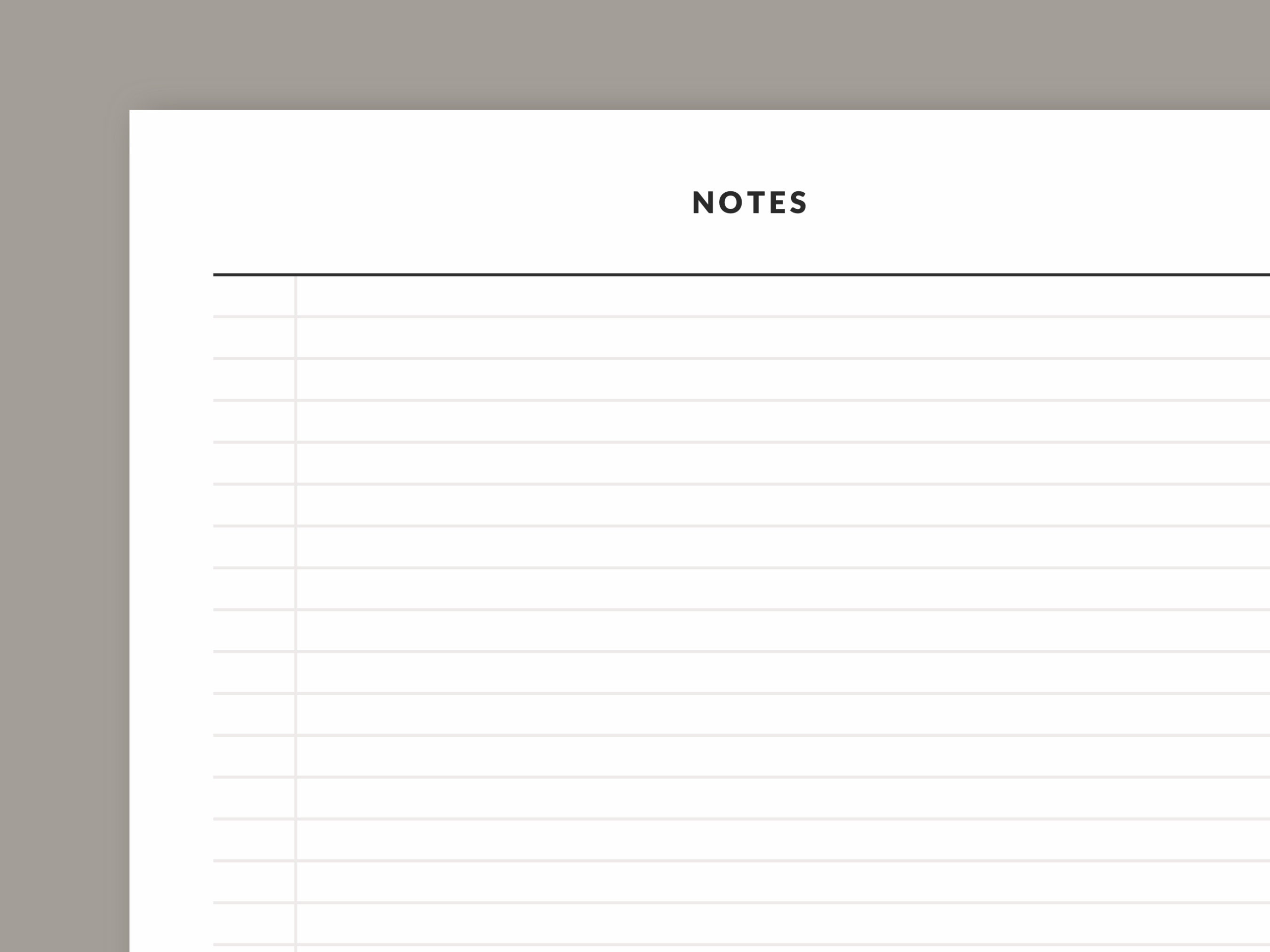 Printable Notes Dotted, Lined and Graph Paper to Do Lists A4, US Letter ...