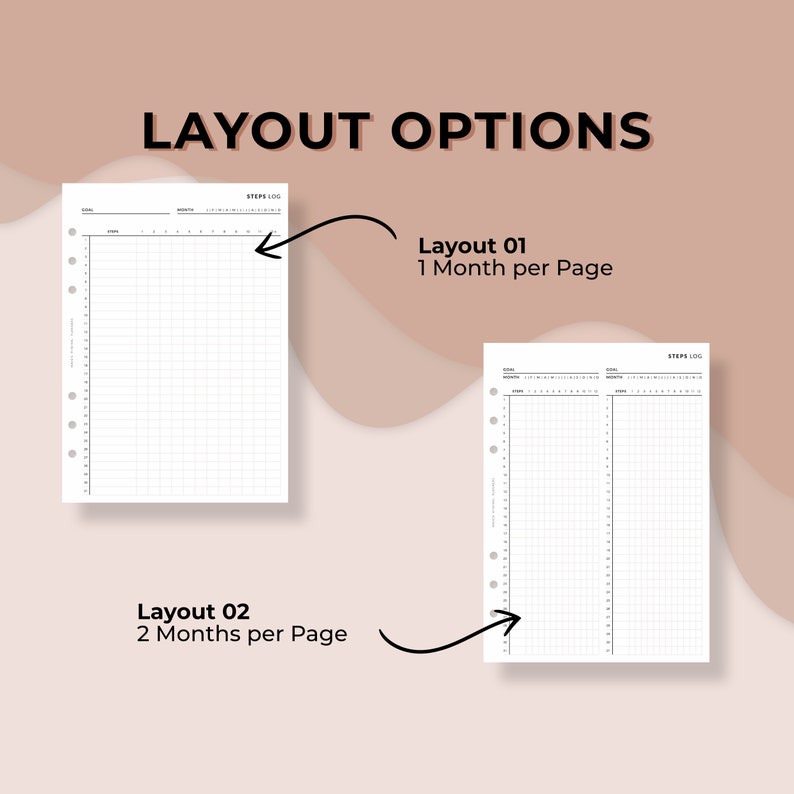 Step Log, Printable Insert, A5 Format Size, Ringbound Discbound, 1 / 2 ...