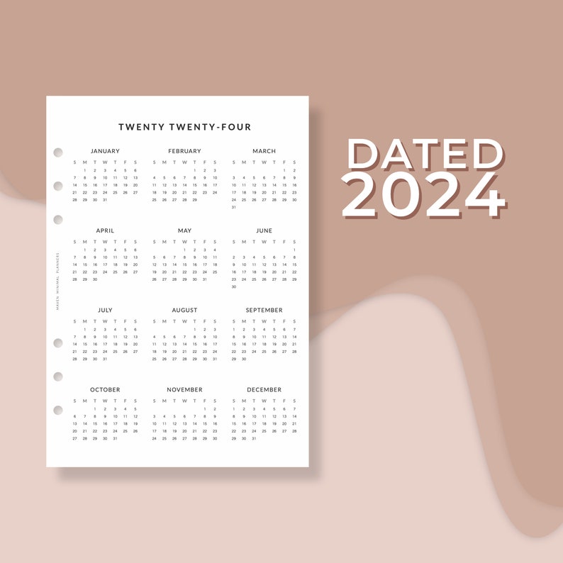 2024 Yearly Overview Printable Dashboard for Your Planner A5 - Etsy Israel