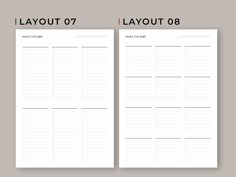 Printable to Do Lists 8 Different Layout Variations A4, US Letter, A5 ...
