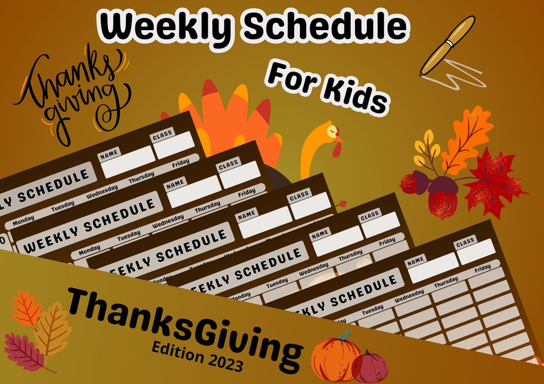 Weekly Schedule Plan for Kids Colored Weekly Plan - Etsy