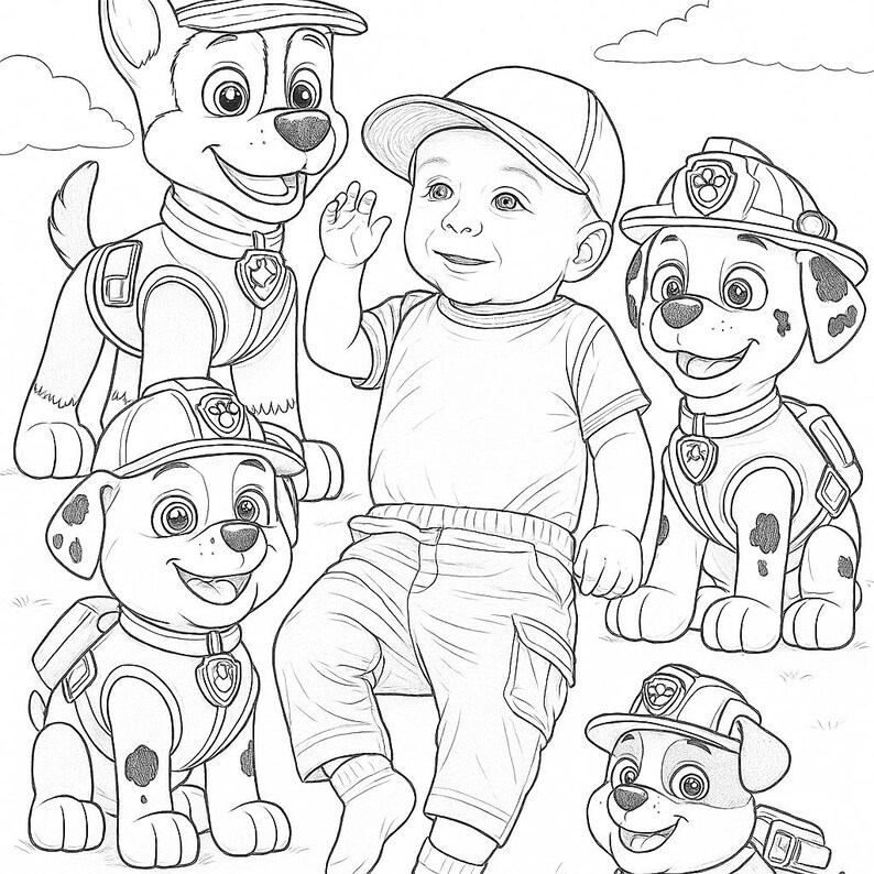 Custom Coloring Pages - Your Child With Their Favorite Characters! - Etsy