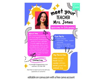 Rainbow Bright Meet the Teacher, Meet the Teacher Template, Meet the ...