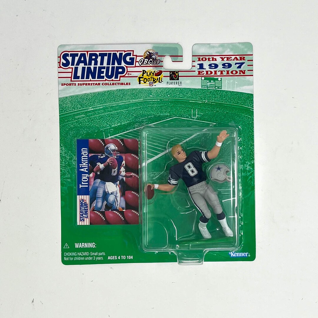 Vintage 1997 NFL Starting Lineup Troy Aikman Dallas Cowboys Action ...