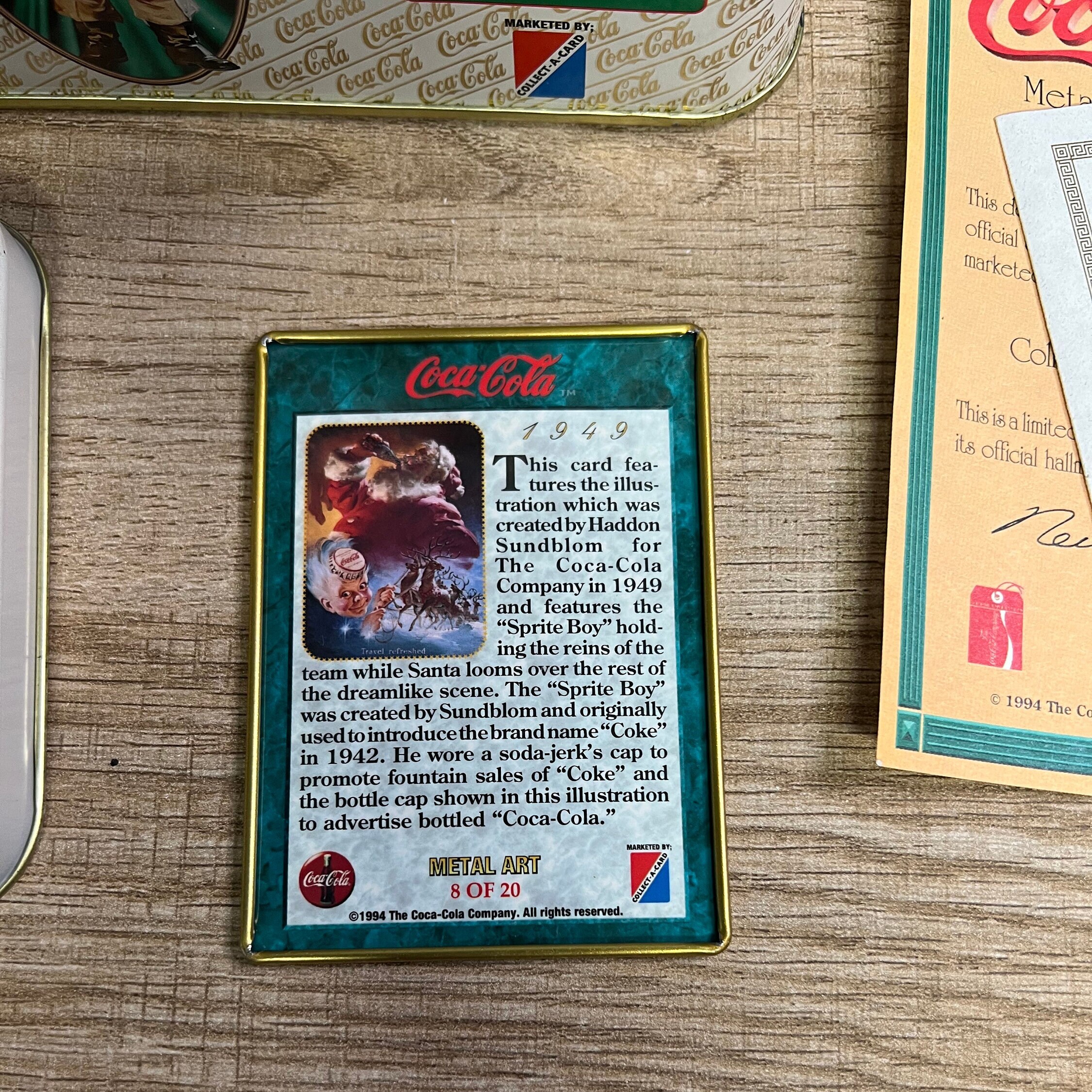 Vintage Coca-cola Santa Metal Trading Cards Collectors Tin - Etsy