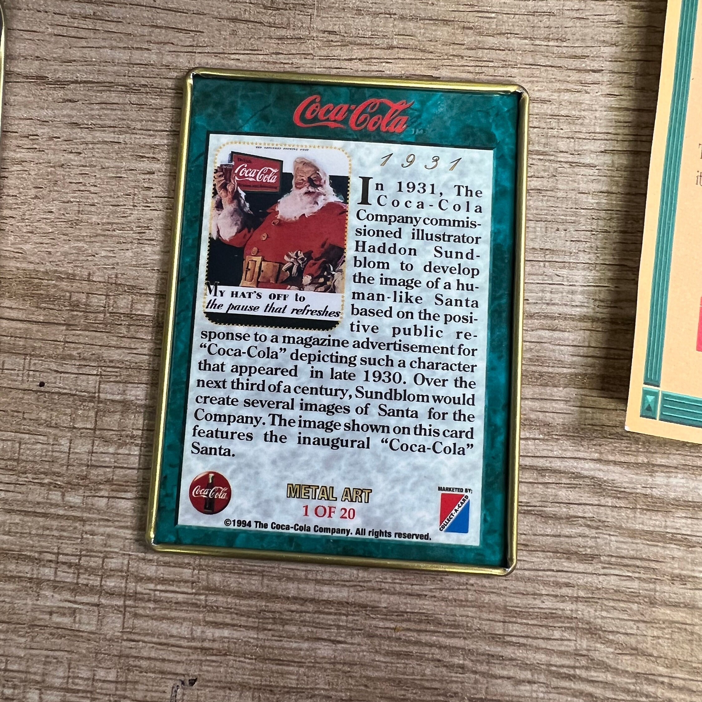 Vintage Coca-cola Santa Metal Trading Cards Collectors Tin - Etsy