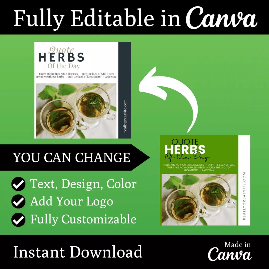 Herbal Social Media Template Herbal Remedy Infographic Instagram ...
