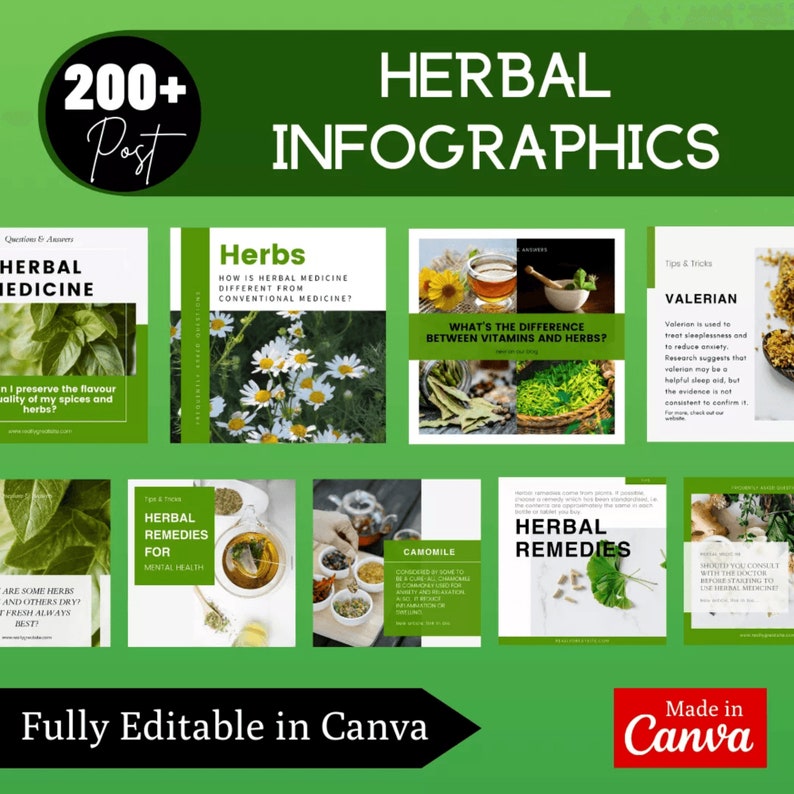 Herbal Social Media Template Herbal Remedy Infographic Instagram ...