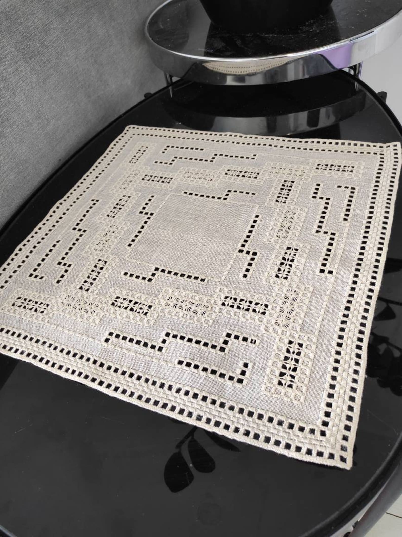 Hardanger Embroidery Tablecloth Scandinavian Vintage Design Home ...